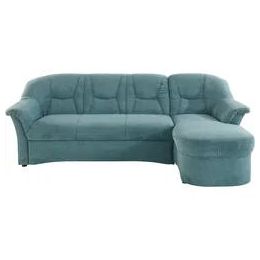 Ecksofa DOMO collection "Sarafina zeitlos und komfortabel, optional mit Federkern, L-Form", blau (petrol), B:232cm H:83cm T:146cm, Luxus-Microfaser (92% Polyester, 8% Nylon);Microfaser PRIMABELLE (100% Polyester);Microfaser PRIMABELLE (100% Polyester) / Struktur (90% Polyester; 10% Polyacryl), Sofas, Ecksofa, wahlweise mit Bettfunktion