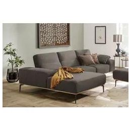 Ecksofa W.Schillig "run, Designsofa mit tollem Sitzkomfort, L-Form", braun (stone w82), B:299cm H:88cm T:178cm, Longlife Xtra-Leder Z73: Naturwalkleder der Luxusklasse aus den erlesensten Rohh&auml;uten. Hautst&auml;rke 1, 1 &ndash; 1, 3 mm;ROHLEDER Jacquard-Flachgewebe Q2 W60 (63% Polyester, 37% Polyacryl);ROHLEDER Chenille-Flachgewebe Q2 W77 (68% Polyacryl, 32% Polyester);Stoff S37 (100% Polyester), Sofas, Ecks