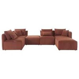 Wohnlandschaft OTTO HOME "N&ouml;re U-Form", orange (terra), B:340cm H:86cm T:172cm, 92% Polyester, 8% Polyamid, Sofas, Wohnlandschaft, 5 Teile, in vielen Bezugsqualit&auml;ten und Farben s. auch "N&ouml;re"