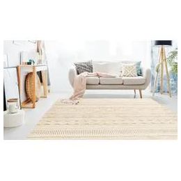 Wollteppich me gusta "Bohist 125", beige (natur), B:200cm H:20mm L:200cm, Wolle, Teppiche