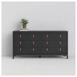 Kommode Home Affaire "Madrid, Aufbewahrung, Schubladenschrank, Stauraum", schwarz (schwarz matt), B:159,4cm H:79,7cm T:38,4cm, Spanplatte, Sideboards, Kommode, mit 4 kleinen und 4 gro&szlig;en Schubladen, Breite 160 cm