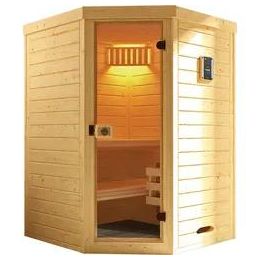 Sauna Weka "Laukkala", beige (natur), Saunaofen, externe Steuerung, 3,6 kW, Saunen, 3,6 kW-Ofen mit digitaler Steuerung