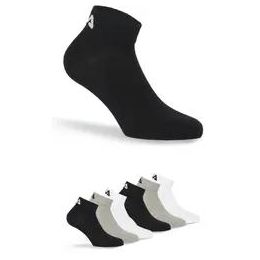 Kurzsocken Fila "UNISEX INVISIBLE PLAIN SOCKS", Herren, Gr. 35-38, schwarz-wei&szlig; (2x schwarz, 2x grau, meliert, 2x wei&szlig;), Baumwolle, Elasthan, Polyester, uni und melange, elastisch, Socken, Baumwollmischung, Rippenb&uuml;ndchen, flache Zehennaht
