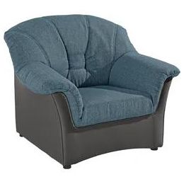 Sessel DOMO collection "Elva, zeitlose Formensprache, elegante R&uuml;ckensteppung", grau (dunkelgrau, petrol), B:99cm H:84cm T:82cm, Kunstleder SOFTLUX / Struktur ( 100% Polyester);Microfaser PRIMABELLE (100% Polyester);(gepr&auml;gte) Luxus-Microfaser (100% Polyester), Sessel, Sessel, wahlweise mit Federkern