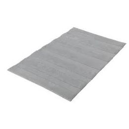 Badematte Kleine Wolke "Tikka", grau (silbergrau), H:5mm, Baumwolle, Badematten, Badematte, Badteppich, Uni-Farben, gestreift, Hoch-Tief Effekt