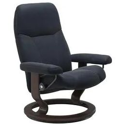 Relaxsessel stressless "Consul", blau (shadow blau paloma), B:72cm H:94cm T:70cm, Leder BATICK: BATICK ist ein leicht korrigiertes, durchgef&auml;rbtes und genarbtes M&ouml;belleder, bei dem die meisten Unebenheiten und Spuren in der Regel entfernt wurden.;Leder PALOMA: PALOMA ist ein durchgef&auml;rbtes Semianilin-M&ouml;belleder mit nat&uuml;rlicher Narbung.;ROHLEDER Stoff Q2 FARON: Ein fester zuverl&auml;ssiger Boucl&eacute; mit e