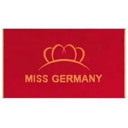 Strandtuch MISS GERMANY "MISS GERMANY", rot, B:100cm L:180cm, Samt, Obermaterial: 100% Baumwolle, Handt&uuml;cher, Velours, mit gro&szlig;em Logo-Motiv
