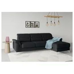 Sit & More Ecksofa SIT & MORE "Sinatra L-Form", schwarz, B:258cm H:85cm T:170cm, 98% Polyester, 2% Polyamid, Sofas, Ecksofa, mit Recamiere, optinal mit Kopfteilverstellung und Armteilfunktion