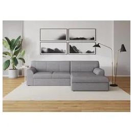 Ecksofa DOMO collection "Topper, elegant und zeitlos, kompaktes Stellma&szlig; 245/155cm, L-Form", grau (wei&szlig;, grau), B:245cm T:155cm, Sofas, Ecksofa, mit Recamiere, wahlweise mit Schlaffunktion