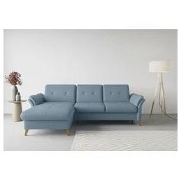 Sit & More Ecksofa SIT & MORE "G&ouml;teborg", blau (eisblau), B:268cm H:90cm T:176cm, Sofas, Ecksofa, Sitztiefenverstellung und Federkern, wahlweise mit Bettfunktion