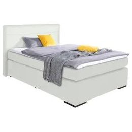 Boxspringbett Alina "Nikki", wei&szlig; (wei&szlig; tls 00), B:133cm L:214cm, Komplettbetten, Boxspringbett, inklusive Matratze und Topper, F&uuml;&szlig;e schwarz
