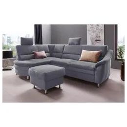 Ecksofa Home Affaire "Cardoso L-Form", grau, B:250cm H:90cm T:175cm, Struktur impr&auml;gniert (100% Polyester);Luxus-Microfaser ALTARA NUBUCK (100% Polyester);Struktur (52% Polyester, 35% Polyacryl, 13% Baumwolle);Luxus-Microfaser weich (90% Polyester, 10% Polyamid), Sofas, Ecksofa, Federkern, wahlweise mit Bett, Schubkasten