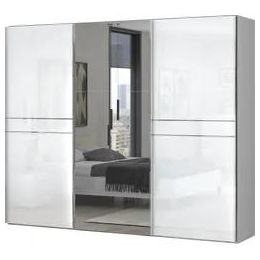 Schwebet&uuml;renschrank OTTO HOME "Piano, mit Einlegeb&ouml;den, Kleiderstangen, Spiegel, T&uuml;ren soft-close", wei&szlig; (wei&szlig; hochglanz), B:272cm H:224cm T:61cm, Holzwerkstoff, Schr&auml;nke, Schwebet&uuml;renschrank, mit Spiegelt&uuml;r, FSC-zertifizierter Holzwerkstoff