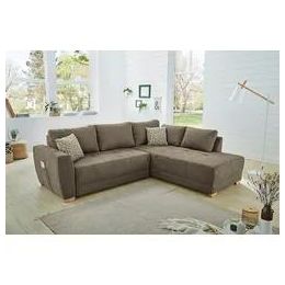 Jockenh&ouml;fer Ecksofa JOCKENH&Ouml;FER GRUPPE "Luzern L-Form", braun, B:254cm H:87cm T:208cm, Luxus-Microfaser (100% Polyester), Sofas, Ecksofa, mit Bettfunktion und ger&auml;umigen Bettkasten