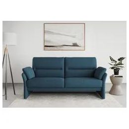 2,5-Sitzer DOMO collection "Pina, schmale Armlehnen, mit Federkern, kompakt & elegant", blau (petrol), B:199cm H:95cm T:88cm, 95% Polyester, 5% Polyamid, Sofas, Hoher Sitzkomfort, Microfaser hochflorig, petrol, Breite 199 cm