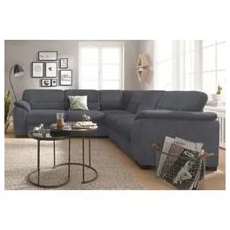 Sit & More Ecksofa SIT & MORE "Montego L-Form, B: 256 cm, gro&szlig;e Stoffauswahl, Komfort Sitzh&ouml;he 46cm", grau (anthrazit), B:255cm H:88cm T:225cm, Luxus-Microfaser (90% Polyester, 10% Polyamid);Struktur (100% Polyester);Luxus-Microfaser ALTARA NUBUCK (100% Polyester), Sofas, Ecksofa, wahlweise mit Schlaffunktion und Schubkasten