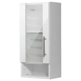 H&auml;ngeschrank Welltime "Jaca", wei&szlig;, B:30cm H:64cm T:20cm, Holzwerkstoff, MDF, Schr&auml;nke, H&auml;ngeschrank, Breite 30 cm, mit MDF Hochglanz-Fronten