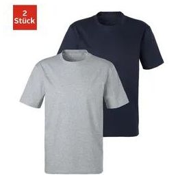 T-Shirt BENCH. LOUNGEWEAR, Herren, Gr. XL, grau (grau, meliert, navy), Obermaterial: 100% Baumwolle, unifarben, Basic, bequem normal, Rundhals, Shirts T-Shirt, Basic in uni