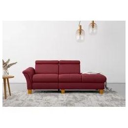 Recamiere Home Affaire "Lindgren", rot (bordeaux), B:206cm H:84cm T:93cm, 100% Polyester, Sofas, Recamiere, wahlweise motorische TV-Funktion, Bettkasten und Kopfteilverstellung
