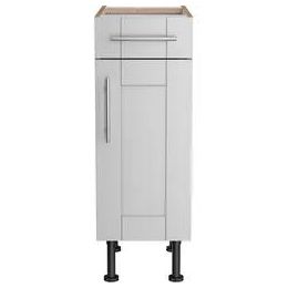 Unterschrank KOCHSTATION "KS-Ahus", grau (hellgrau matt, wildeiche nachbildung), B:30cm H:87cm T:58,4cm, Schr&auml;nke, Unterschrank, Breite 30 cm