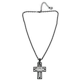 Kette mit Anh&auml;nger "Kreuz", Damen, Gr. onesize, Metall, schwarz, Collezione Alessandro, Basic, Halsketten, mit Kreuzanh&auml;nger