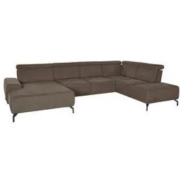 Sit & More Wohnlandschaft SIT & MORE "Gizeh U-Form", braun (chocco), B:340cm T:230cm, Sofas, Wohnlandschaft, 15 cm Fu&szlig;h&ouml;he, inklusive Sitztiefenverstellung und Kopfteilverstellung