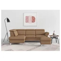 Sit & More Ecksofa SIT & MORE "Arngast L-Form", braun (cappucino), B:245cm H:84cm T:194cm, Sofas, Ecksofa, inklusive Kopfteilverstellung und Federkern