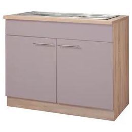 Wiho-K&uuml;chen Sp&uuml;lenschrank WIHO K&Uuml;CHEN "Montana", braun (front und korpus: tr&uuml;ffel, arbeitsplatte: sonoma eiche), B:100cm H:85cm T:60cm, Schr&auml;nke, Sp&uuml;lenschrank, 100 cm breit