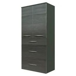 Midischrank Welltime "Florida", grau (rauchsilber, graphitfarben), B:60cm H:130cm T:35cm, Holzwerkstoff, MDF, Schr&auml;nke, Midischrank, Breite 60 cm, mit T&uuml;rd&auml;mpfern