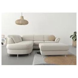 Sit & More Ecksofa SIT & MORE "Apulia L-Form", beige (creme), B:250cm H:78cm T:212cm, Webstoff (100% Polyester);Struktur weich (90% Polyester, 10% Polyamid);Luxus-Micofaser Euphoria (100% Polyester);Samtoptik (100% Polyester), Sofas, Ecksofa, wahlweise Bettfunktion, Bettkasten und Kopf- und Armteilverstellung