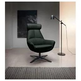 Drehsessel BETYPE "Be Organic High Back, Loungesessel, Hochlehnsessel", schwarz, B:81cm H:92cm T:83cm, 100% Echtleder, Sessel, Drehsessel, in elegantem Design mit Drehfunktion