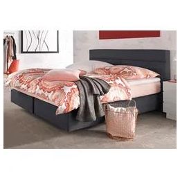Boxspringbett, grau (dunkelgrau), B:195cm L:212cm, Bezug Kaltschaum-Topper: 100% Polyester, beidseitig mit Klimafaser versteppt. Abnehmbar und bei 40 C waschbar.;Bezug Kopfteil und seitliche Unterboxen: feiner Strukturstoff aus 77% Polyester, 23% Viskose.;Bezug Obermatratze: 100% Polyester, Westfalia Schlafkomfort, Komplettbetten, Boxspringbett