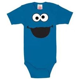 Body logoshirt, Jungen, Gr. 62/68, EURO-Gr&ouml;&szlig;en, blau, 100% Baumwolle, bedruckt, kurz, Bodys Body, mit witzigem Kr&uuml;melmonster-Print