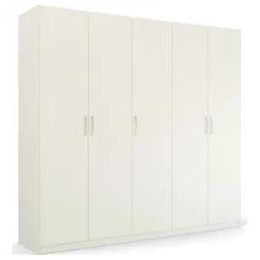 Dreht&uuml;renschrank Rauch "Kleiderschrank Schrank Garderobe Ankleide PURE BY QUADRA SPIN", wei&szlig; (alpinwei&szlig;), B:226cm H:210cm T:54cm, Holzwerkstoff, Schr&auml;nke, Dreht&uuml;renschrank, mit Spiegel, in puristischem Design, Griffe alufarben MADE IN GERMANY