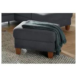 Hocker Home Affaire "Texel", grau (anthrazit), B:79cm H:46cm T:66cm, Struktur fein ( 100% Polyester);Luxus-Microfaser (100% Polyester);Struktur ( 100% Polyester), Hocker, Polsterhocker, mit Federkern und Kontrastnaht, F&uuml;&szlig;e Buche eichefarben