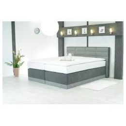 Boxspringbett, grau (stein, dunkelgrau), B:114cm L:216cm, Bezug von Kopfteil und seitliche Einfassung von Unterbau aus kuschelweichem und strapazierf&auml;higem Microfaser (100% Polyester);Bezug der Obermatratze: 100% Polyester, Diolenwatte und Vlies aus 100% Polyester, Westfalia Schlafkomfort, Komplettbetten, Boxspringbett