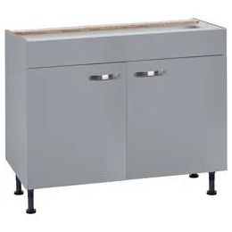 Sp&uuml;lenschrank KOCHSTATION "KS-Cara", grau (basaltgrau, basaltgrau), B:100cm H:87cm T:58,4cm, Schr&auml;nke, Sp&uuml;lenschrank, Breite 100 cm