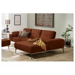 Ecksofa W.Schillig "run, Designsofa mit tollem Sitzkomfort, L-Form", orange (terracotta w82), B:299cm H:88cm T:178cm, Longlife Xtra-Leder Z73: Naturwalkleder der Luxusklasse aus den erlesensten Rohh&auml;uten. Hautst&auml;rke 1, 1 &ndash; 1, 3 mm;ROHLEDER Jacquard-Flachgewebe Q2 W60 (63% Polyester, 37% Polyacryl);ROHLEDER Chenille-Flachgewebe Q2 W77 (68% Polyacryl, 32% Polyester);Stoff S37 (100% Polyester), Sofas