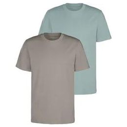 T-Shirt Kangaroos, Herren, Gr. 3XL (64/66), gr&uuml;n (stein, mint), Jersey, Obermaterial: 100% Baumwolle, unifarben, Basic, regular fit normal, Rundhals, abgesteppte Kante, Shirts T-Shirt, Freizeitshirt mit Kurzarm, Rundhals aus reine Baumwolle