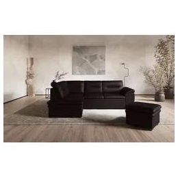 Ecksofa COTTA "Leandra L-Form", braun, B:250cm H:88cm T:90cm, NaturLEDER: Bitte beachten Sie, dass Lederbez&uuml;ge mehr N&auml;hte aufweisen als Stoffbez&uuml;ge.;Kunstleder Softlux;NaturLEDER (echtes Rindsleder) in Sitz und R&uuml;cken.;Luxus-Microfaser (100% Polyester), Sofas, Ecksofa, wahlweise mit Bettfunktion & Bettkasten