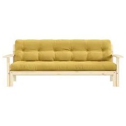 Schlafsofa KARUP DESIGN "Unwind", gelb (honey), B:190cm H:14cm T:92cm, Sofas, Schlafsofa, Mit Holzstruktur, inkl. Futonmatratze, Liegefl&auml;che 130x190 cm