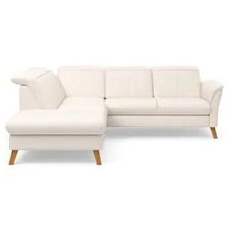 Sit & More Ecksofa SIT & MORE "Romero L-Form", beige (creme), B:250cm H:91cm T:220cm, 100% Polyester, Sofas, Ecksofa, wahlweise mit oder ohne TV-Funktion, Bettfunktion, Bettkasten