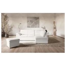 Ecksofa COTTA "Leandra L-Form", wei&szlig; (altwei&szlig;), B:250cm H:88cm T:90cm, NaturLEDER: Bitte beachten Sie, dass Lederbez&uuml;ge mehr N&auml;hte aufweisen als Stoffbez&uuml;ge.;Kunstleder Softlux;NaturLEDER (echtes Rindsleder) in Sitz und R&uuml;cken.;Luxus-Microfaser (100% Polyester), Sofas, Ecksofa, wahlweise mit Bettfunktion & Bettkasten