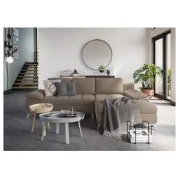 Sit & More Ecksofa SIT & MORE "Latigo L-Form", braun (macchiato), B:270cm T:163cm, Sofas, Ecksofa, mit Recamiere, wahlweise mit Bettfunktion und Bettkasten