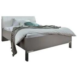 Futonbett Wiemann "Monaco, Bettgestell, Bettrahmen, komfortables Polsterkopfteil", grau (kieselgrau, wei&szlig;), B:129cm L:218cm, Betten, Futonbett, Polsterkopfteil aus Kunstleder, verschiedene Gr&ouml;&szlig;en, in Komforth&ouml;he