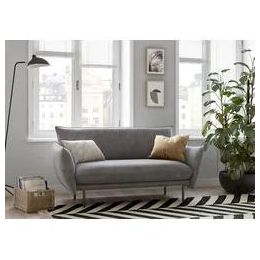 2-Sitzer OTTO HOME "Stine", grau, B:156cm H:86cm T:86cm, Struktur (100% Polyester);Struktur weich (85% Polyester/15% Nylon);Samtoptik (100% Polyester), Sofas, Besonderes Design durch Kissenoptik und Keder, by Morten Georgsen