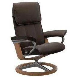 Relaxsessel stressless "Admiral", braun (braun batick), B:84cm H:100cm T:73cm, Leder BATICK: BATICK ist ein leicht korrigiertes, durchgef&auml;rbtes und genarbtes M&ouml;belleder, bei dem die meisten Unebenheiten und Spuren in der Regel entfernt wurden., Sessel, Relaxsessel, mit Signature Base, Gr&ouml;&szlig;e M & L, Gestell Eiche