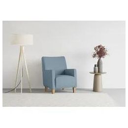 Sit & More Sessel SIT & MORE "Bosse", blau (eisblau), B:74cm H:93cm T:81cm, Sessel, Sessel, mit Federkern
