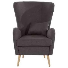 Sessel Home Affaire "Sallito, TV-Sessel, Ohrensessel mit", grau (anthrazit), B:76cm H:109cm T:85cm, Struktur Hahnentritt (67% Polypropylen, 33% Polyester);Samtoptik (100% Polyester);Fellimitat (100% Polyester);Samtcord (92% Polyester, 8% Polyamid);Struktur (100% Polyester);Struktur fein (100% Polyester), Sessel, Sessel mit Hocker Ohrensessel mit Hocker, Hocker, in vielen Bezugsqualit&auml;ten, auch in 
