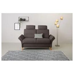 2-Sitzer Home Affaire "Westerland", braun (espresso), B:166cm H:90cm T:89cm, 98% Polyester 2% Polyamid, Sofas, Federkern-Polsterung. wahlweise mit Armlehnfunktion